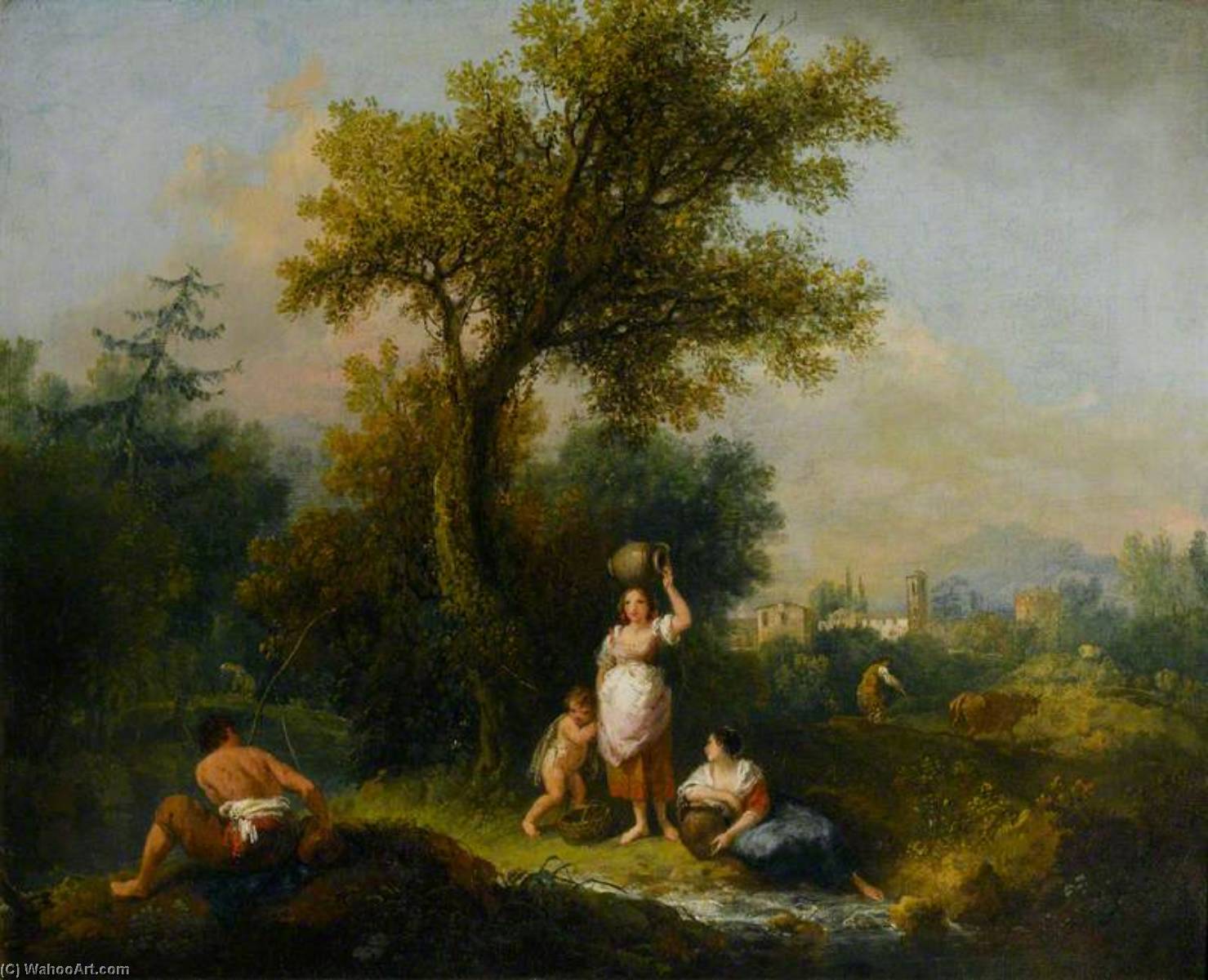 Reproductions De Peintures Un paysage de Francesco Zuccarelli (1702 ...