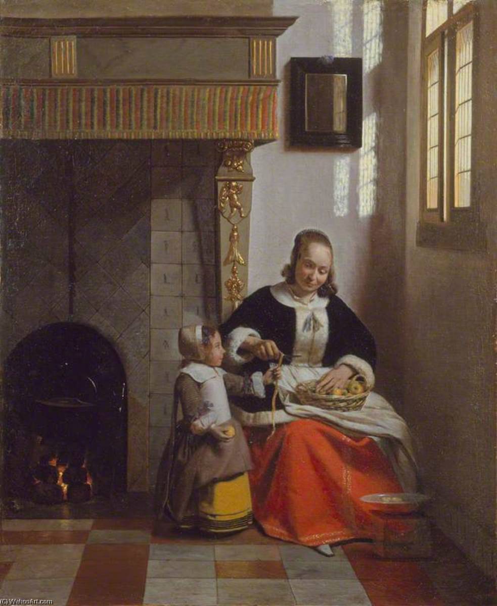 Art Reproductions A Woman Peeling Apples, 1663 by Pieter De Hooch (1629 ...