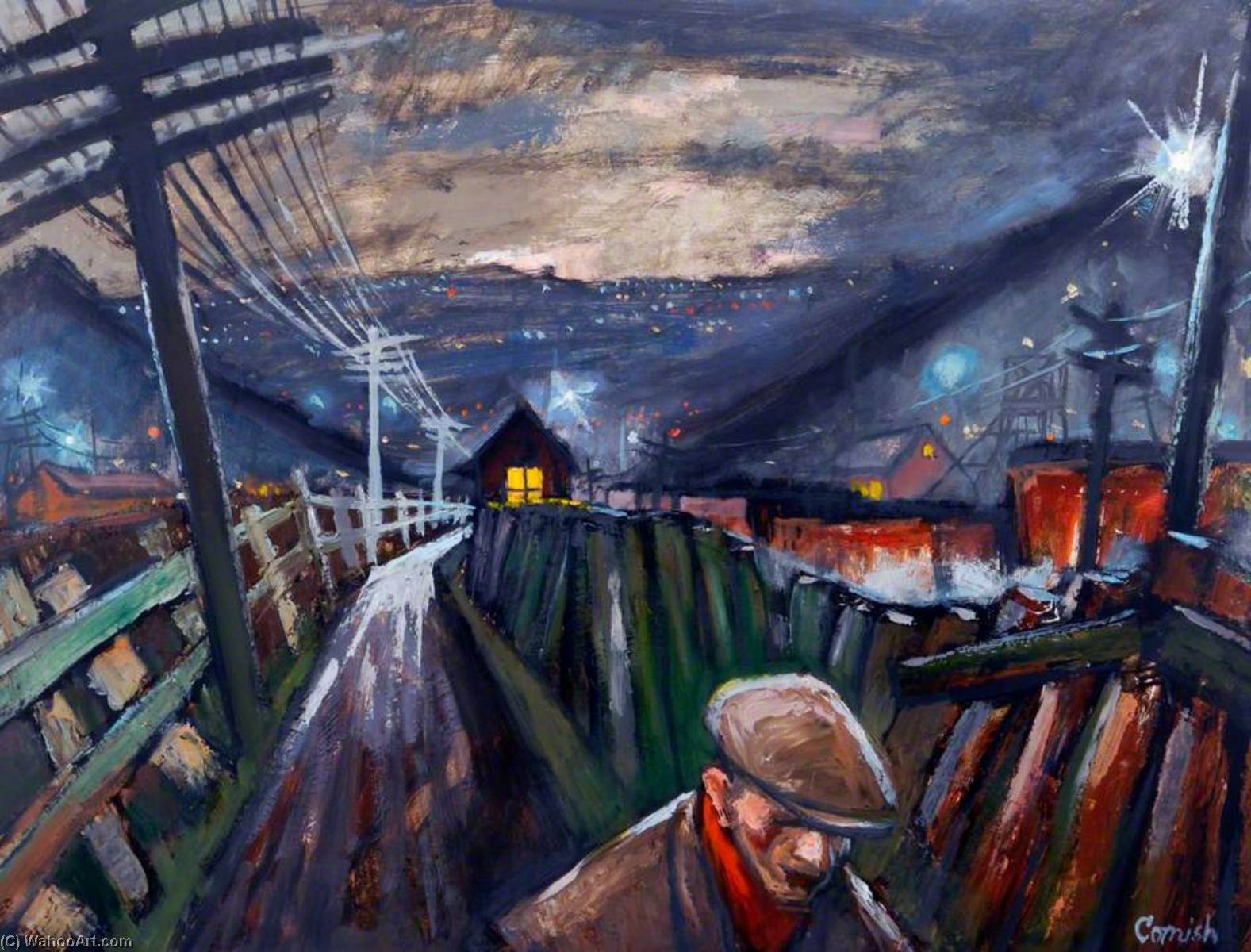 Reproductions De Peintures Pit Road at Night (recto) de Norman ...