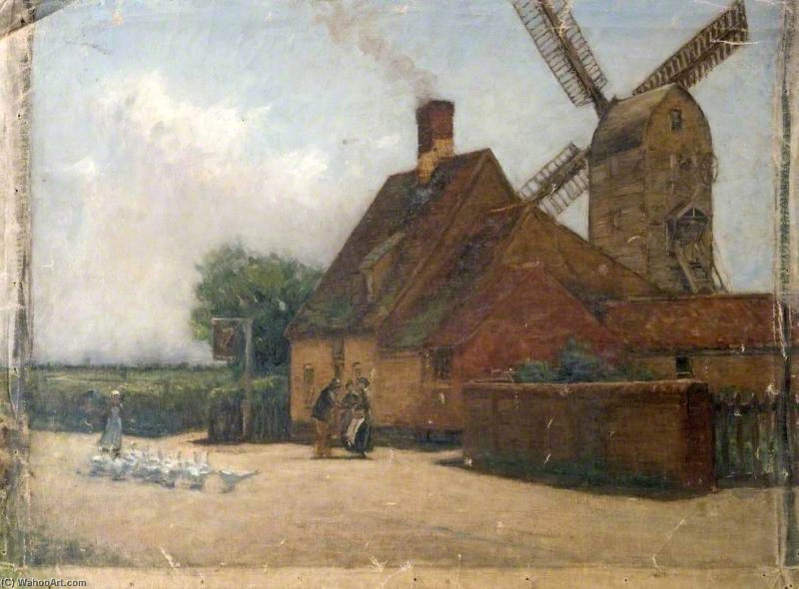 Buy Museum Art Reproductions Windmill and Geese by Wilfred Williams ...