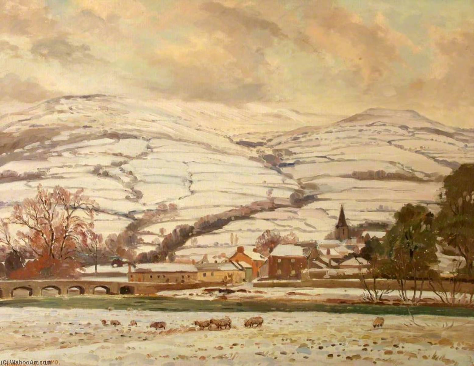 Artwork Replica Crickhowell Snow by Donald Henry Floyd (Inspired By ...