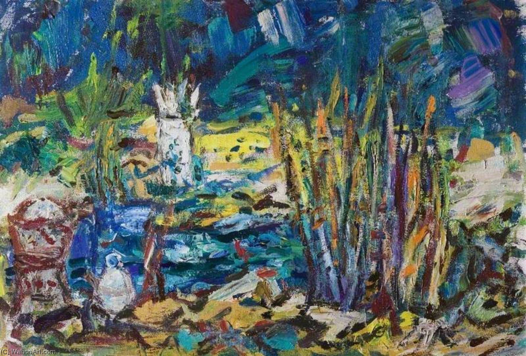 Water Gardens, Westhorpe, Suffolk, 2002 by Marjorie Arnfield (1930-2001 ...