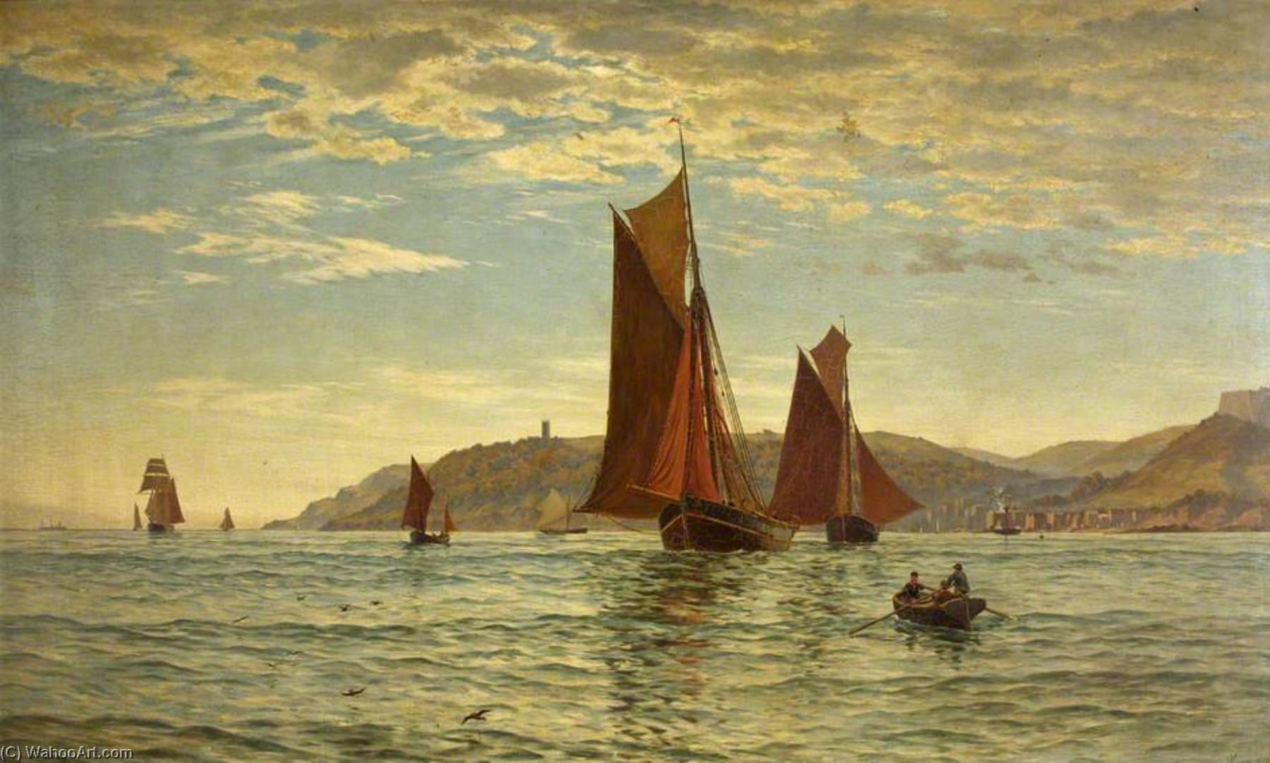 Museum Art Reproductions Cawsand Bay, 1877 by Charles Parsons Knight ...