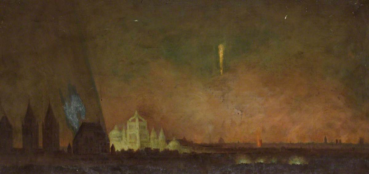 Oil Painting Replica Exhibition Road, Bomb Damage, 1941 by Reginald ...