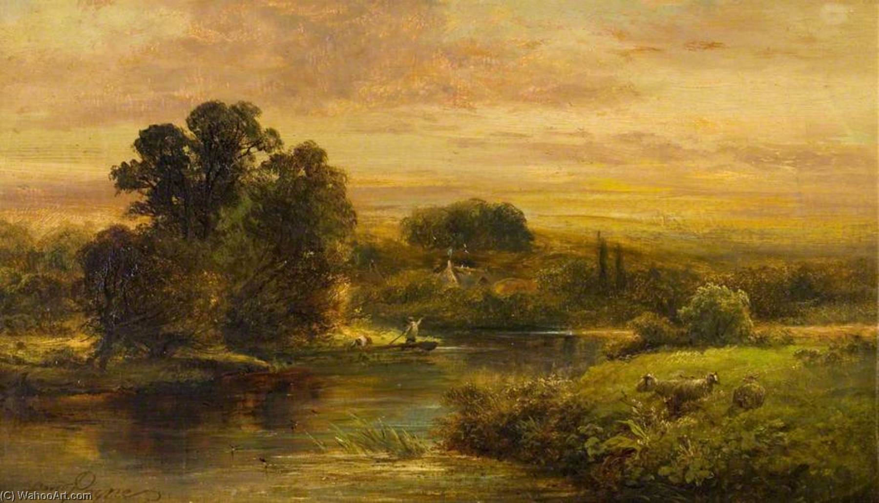 Museum Art Reproductions On the Trent at Ingleby by David Payne (1843 ...