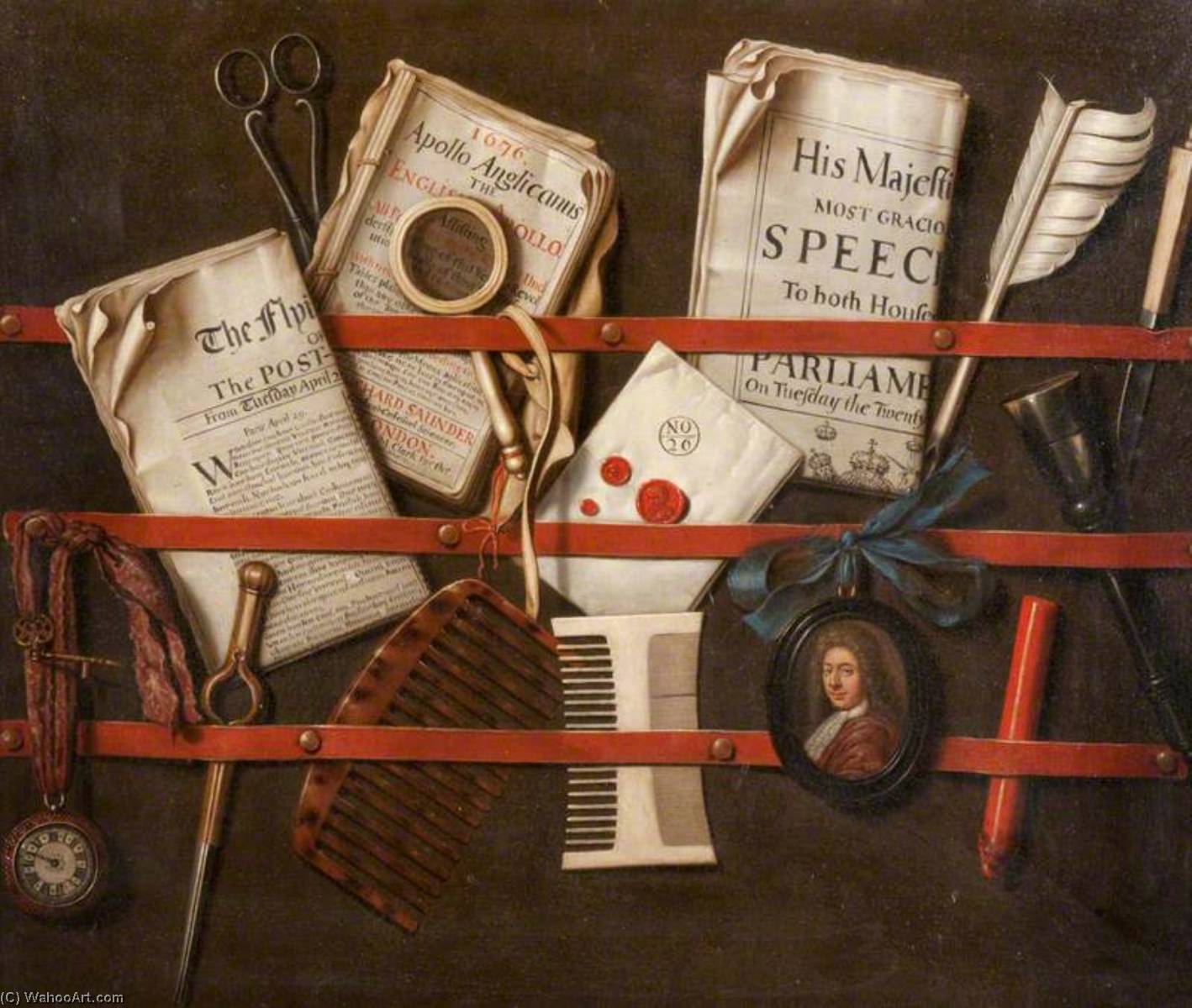 Obtener Grabados De Calidad Del Museo Trompe l`oeil, Letter Rack, 1700 ...