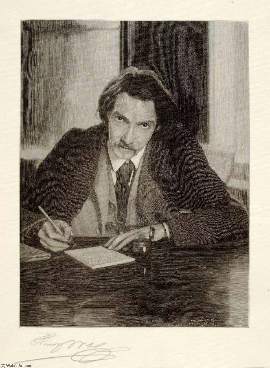 Robert Louis Stevenson, 1909 de Henry Wolf (1925-2005, Austria) Henry ...