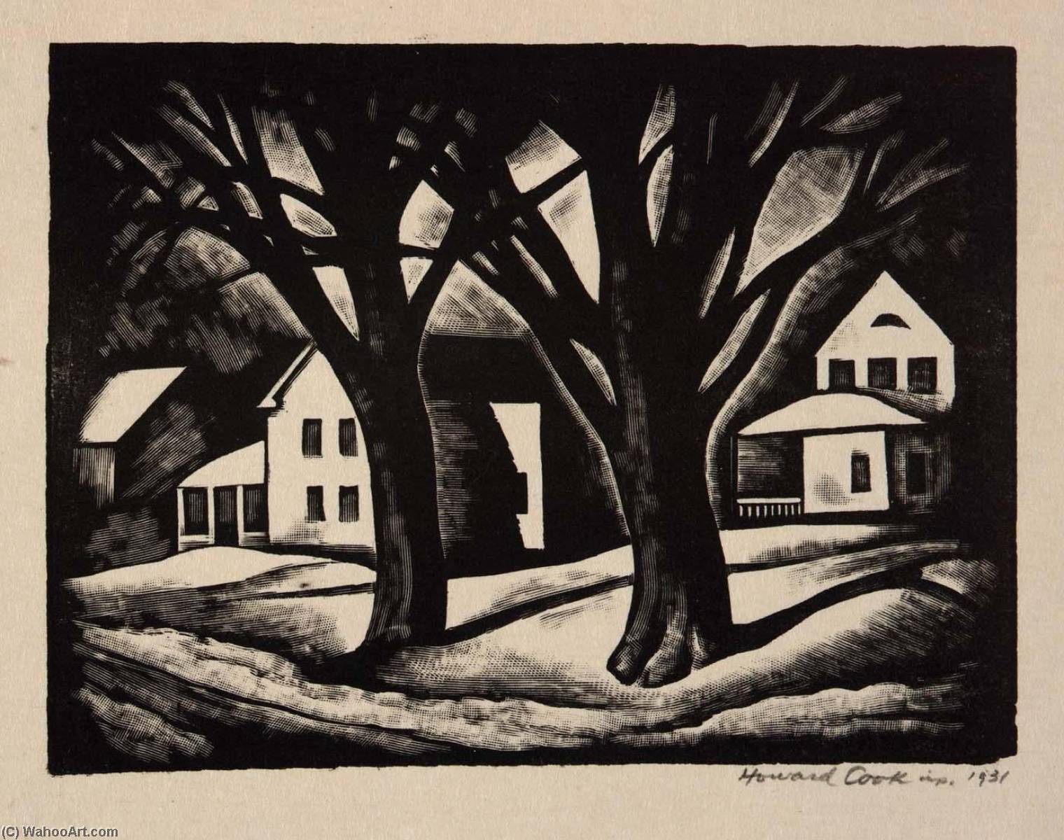 Museum Art Reproductions Street in Snow (Houses in Snow), 1931 by ...