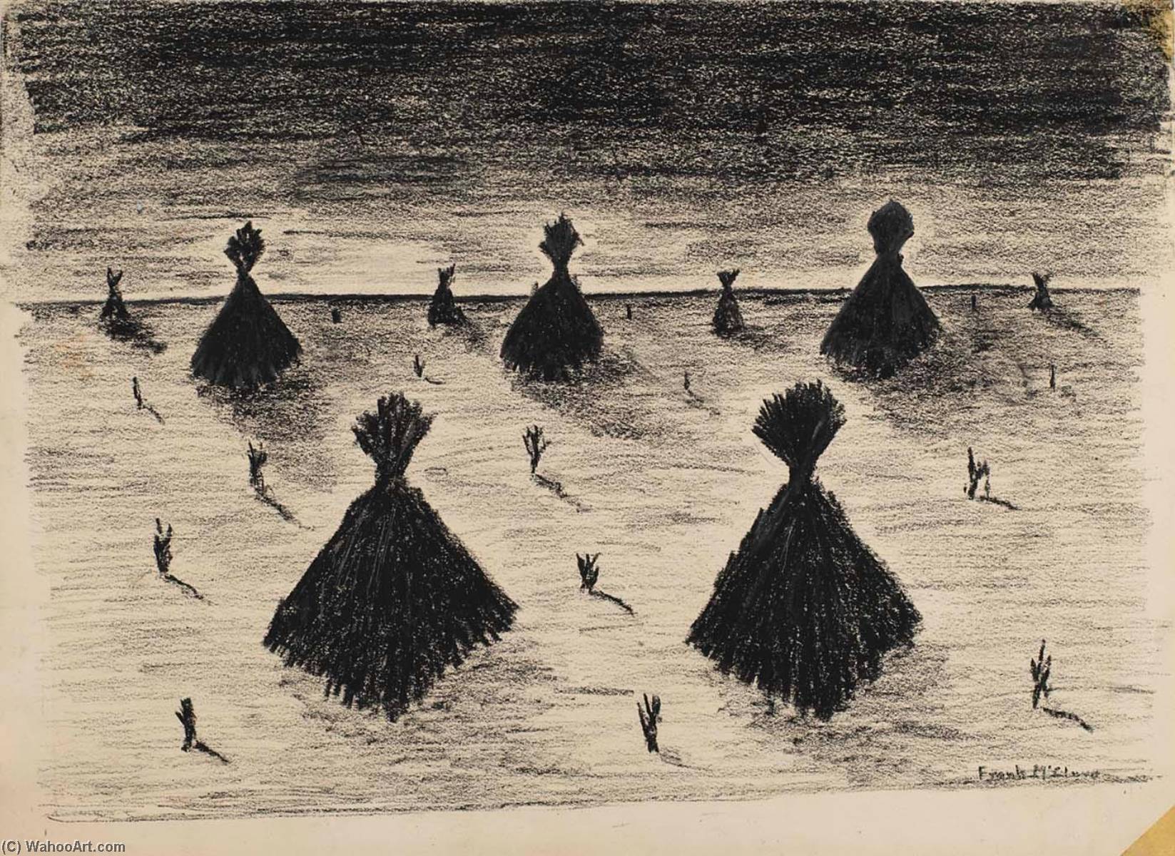 Reproducciones De Bellas Artes Corn Stacks de Frank Mcclure (Inspirado ...