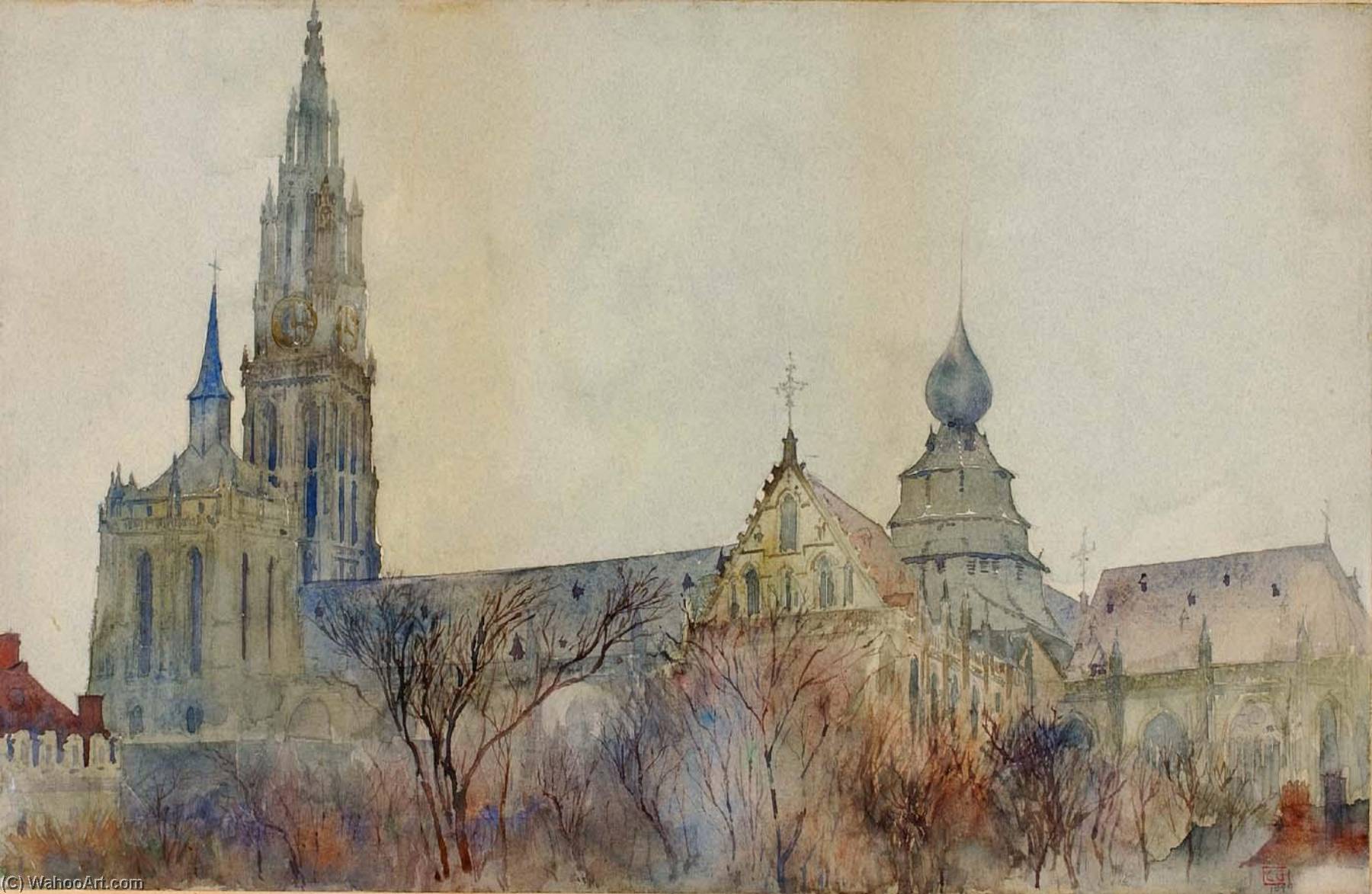 Order Artwork Replica Antwerp Cathedral, 1899 by Cass Gilbert (1859 ...