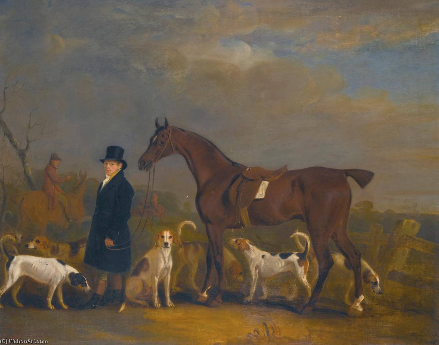 Paintings Reproductions Henry Combe Compton (1789 1855) leading a bay ...