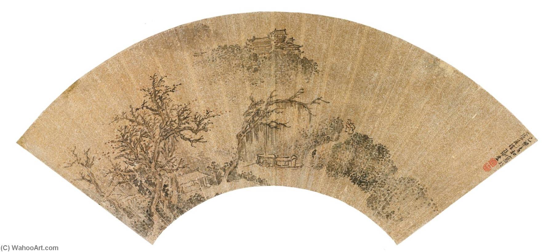 RECLUSE IN A MISTY VILLAGE by Zhang Hong Zhang Hong | WahooArt.com