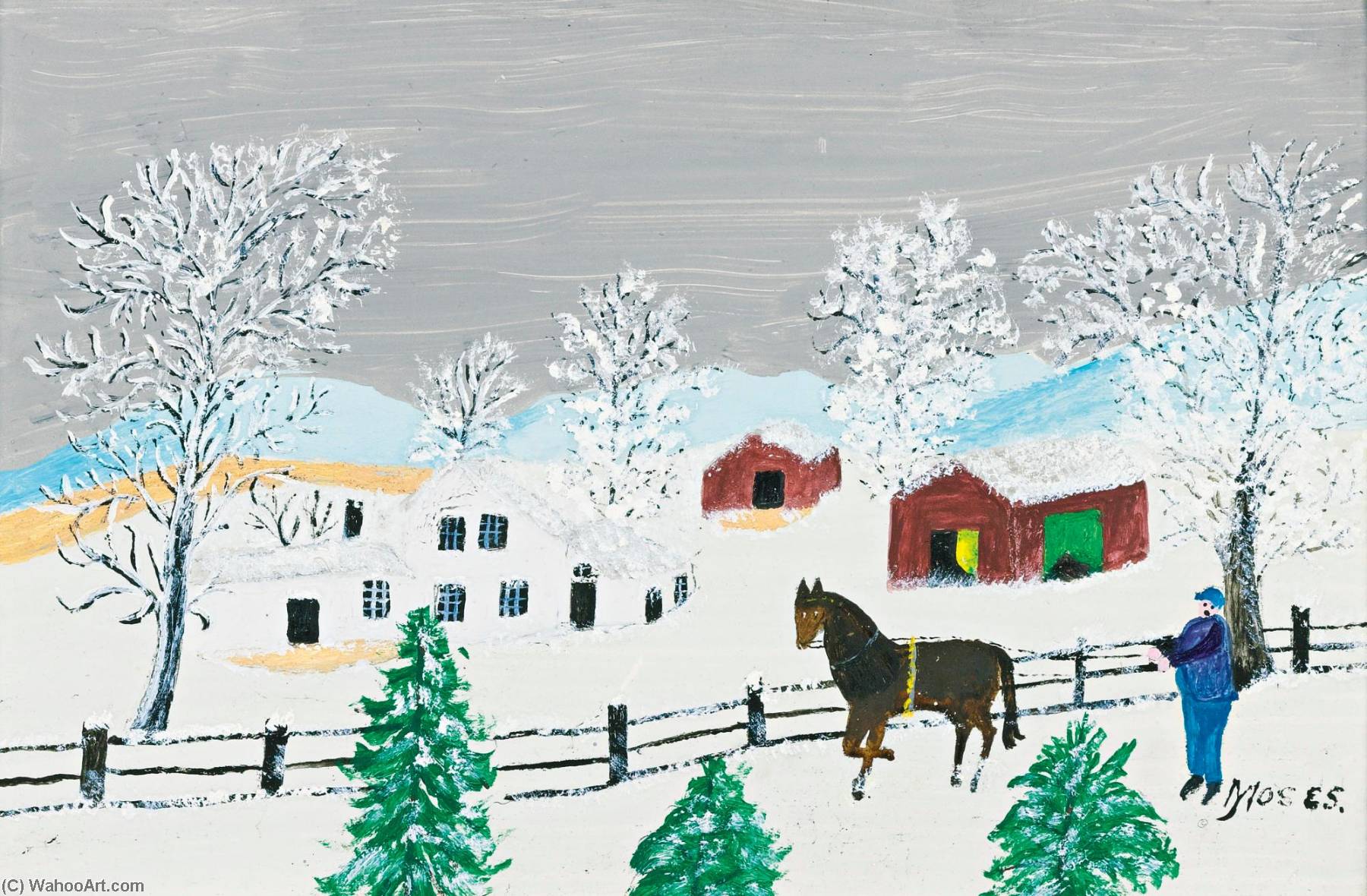 Whoa by Anna Mary Robertson (1860-1961) Anna Mary Robertson | WahooArt.com