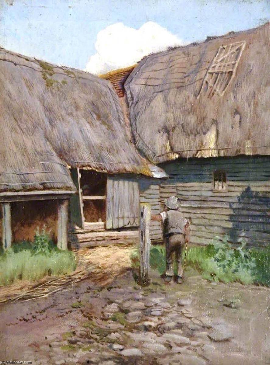 Oil Painting Replica Kentish Farm, E. Christie War Coppice by Ernest C Christie (1863-1937 ...