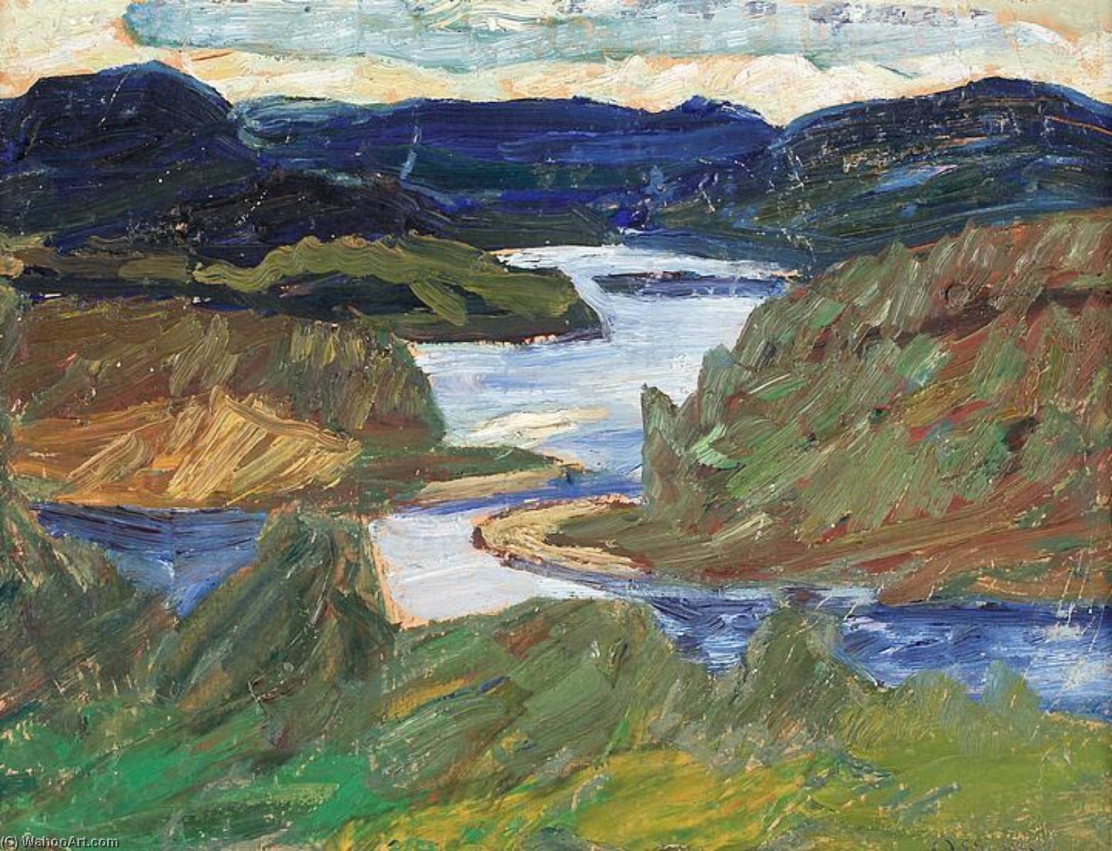 Paintings Reproductions Mountain Landscape (Fjällandskap) by Helmer ...