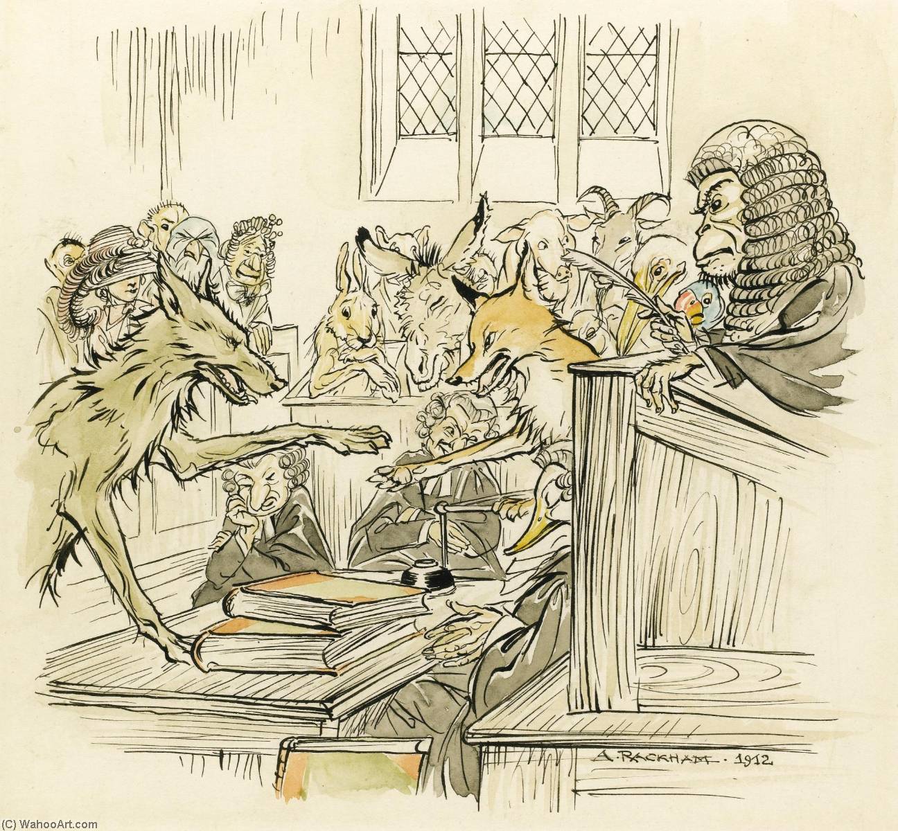 Get Paintings Reproductions The Wolf, the Fox, and the Ape by Arthur F ...