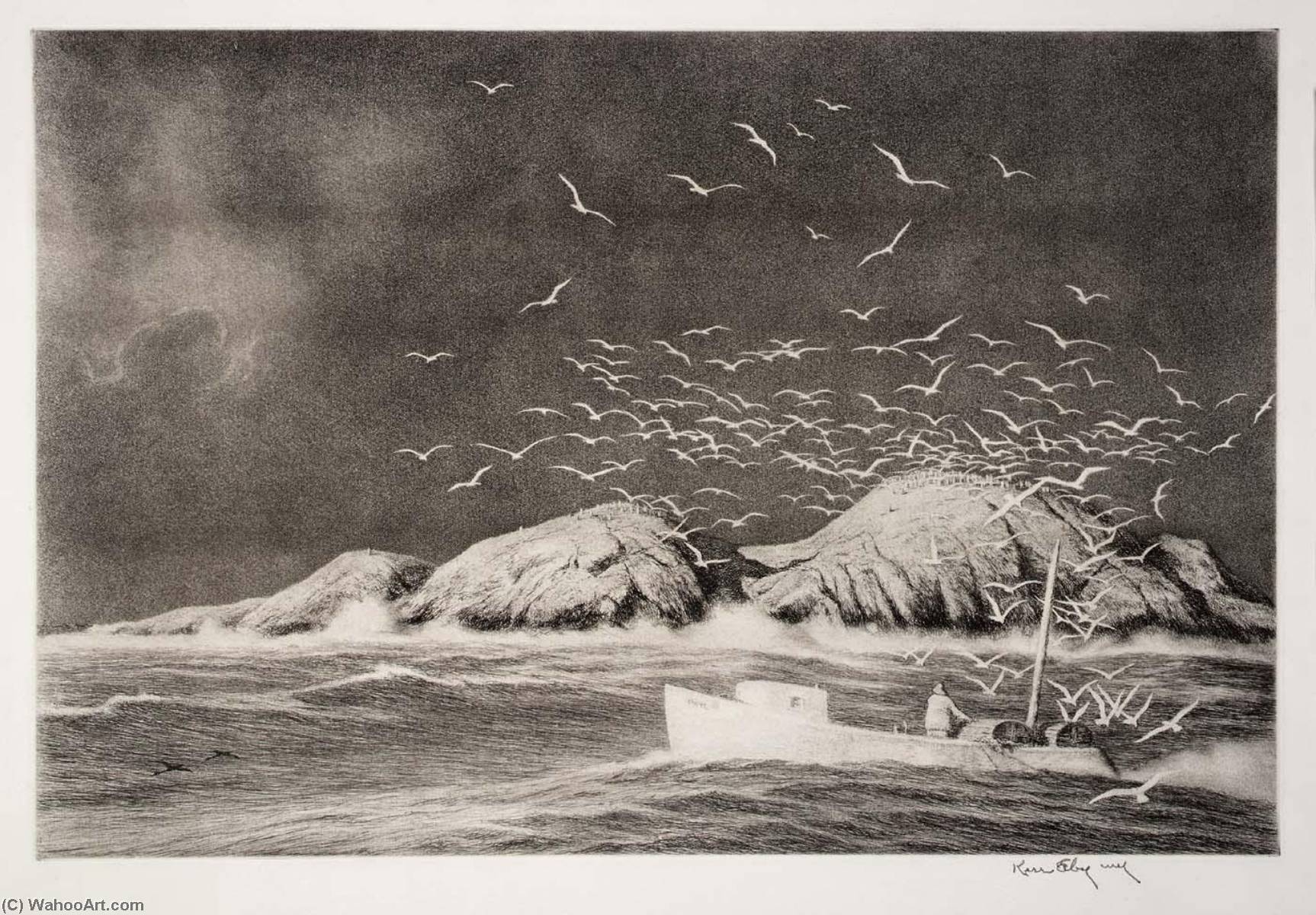 Order Artwork Replica Shark Rock, 1941 by Kerr Eby (1889-1946 ...