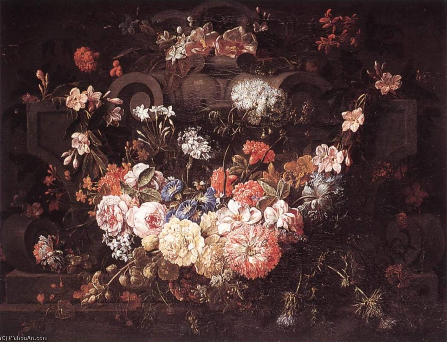 Réplique De Peinture Cartouche avec Fleurs de Gaspar Peeter The Younger ...