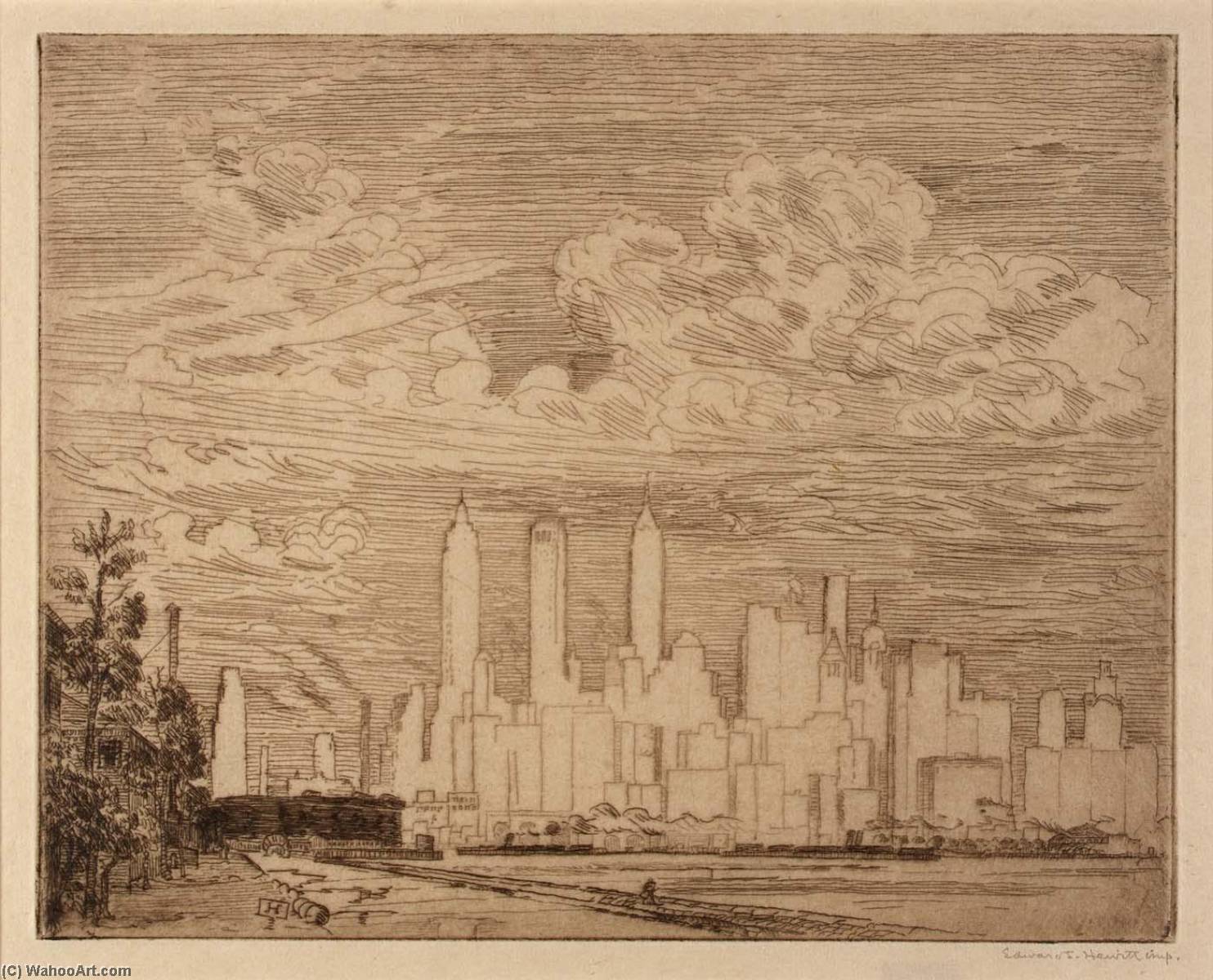 Paintings Reproductions White Towers from Governors Island by Edward S ...