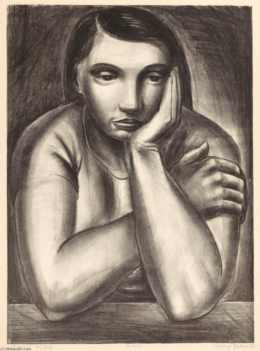 Young Girl by Max Kahn (1902-2005) Max Kahn | WahooArt.com