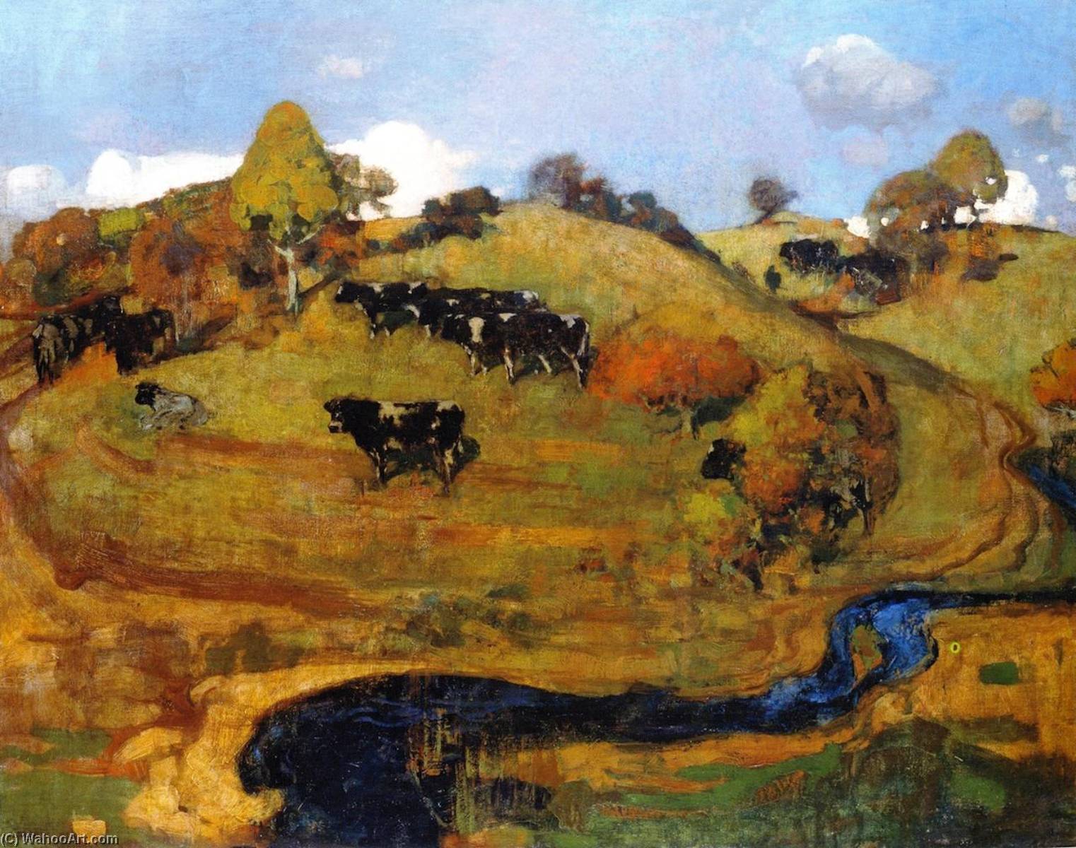 Paintings Reproductions A Galloway Landscape, 1889 by George Henry ...