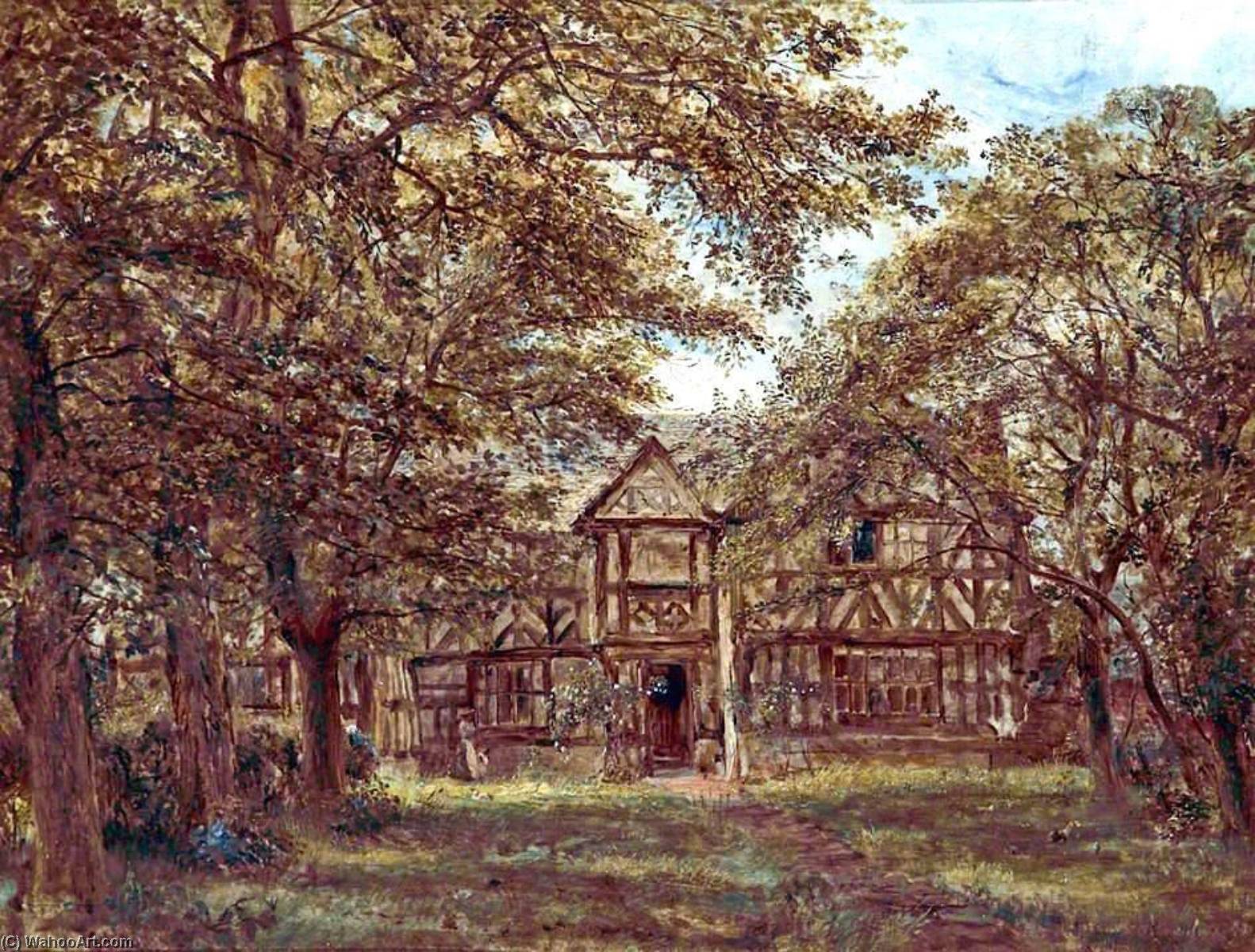 Order Artwork Replica Irby Hall, Wirral, before Restoration, c.1880 by ...