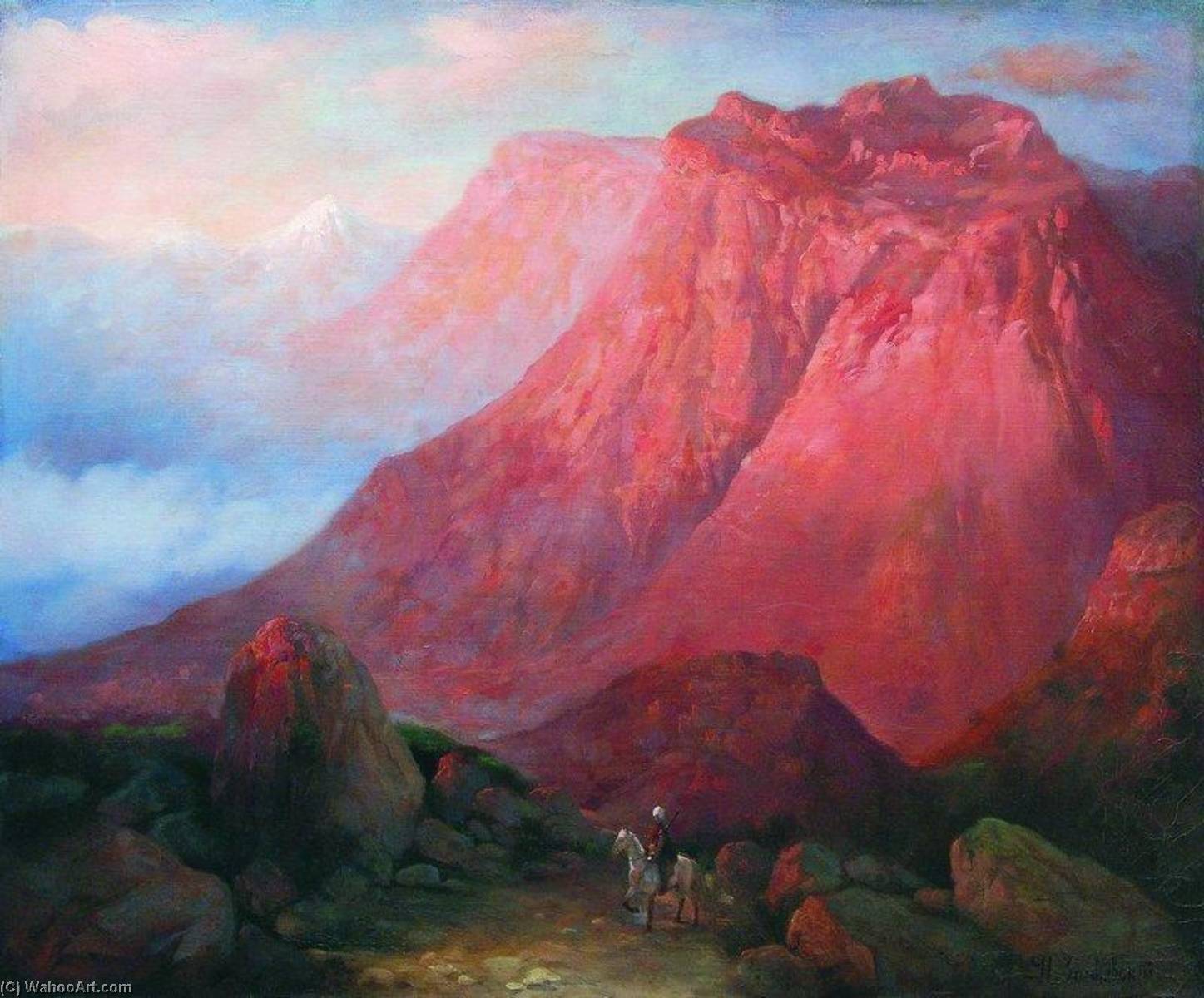 Obter Reproduções De Belas Artes Um pico de montanha por Ilya ...