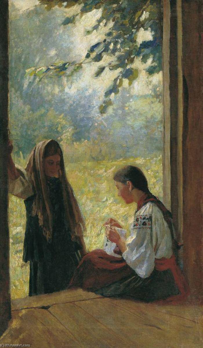 Paintings Reproductions | Friends by Nikolai Pimonenko (1862-1912 ...