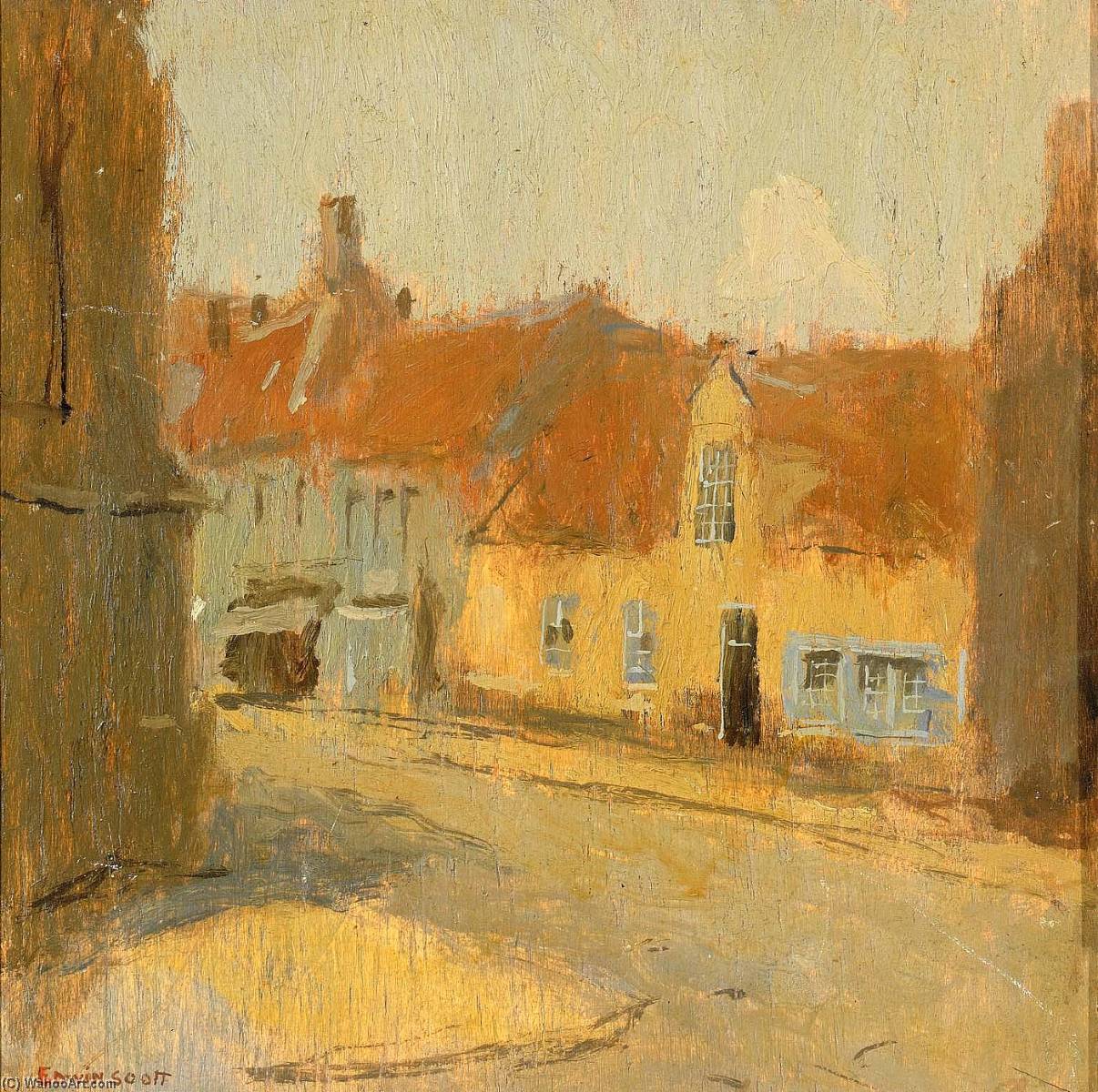 Reproduções De Arte Rue de Village por Frank Edwin Scott (1863-1929 ...
