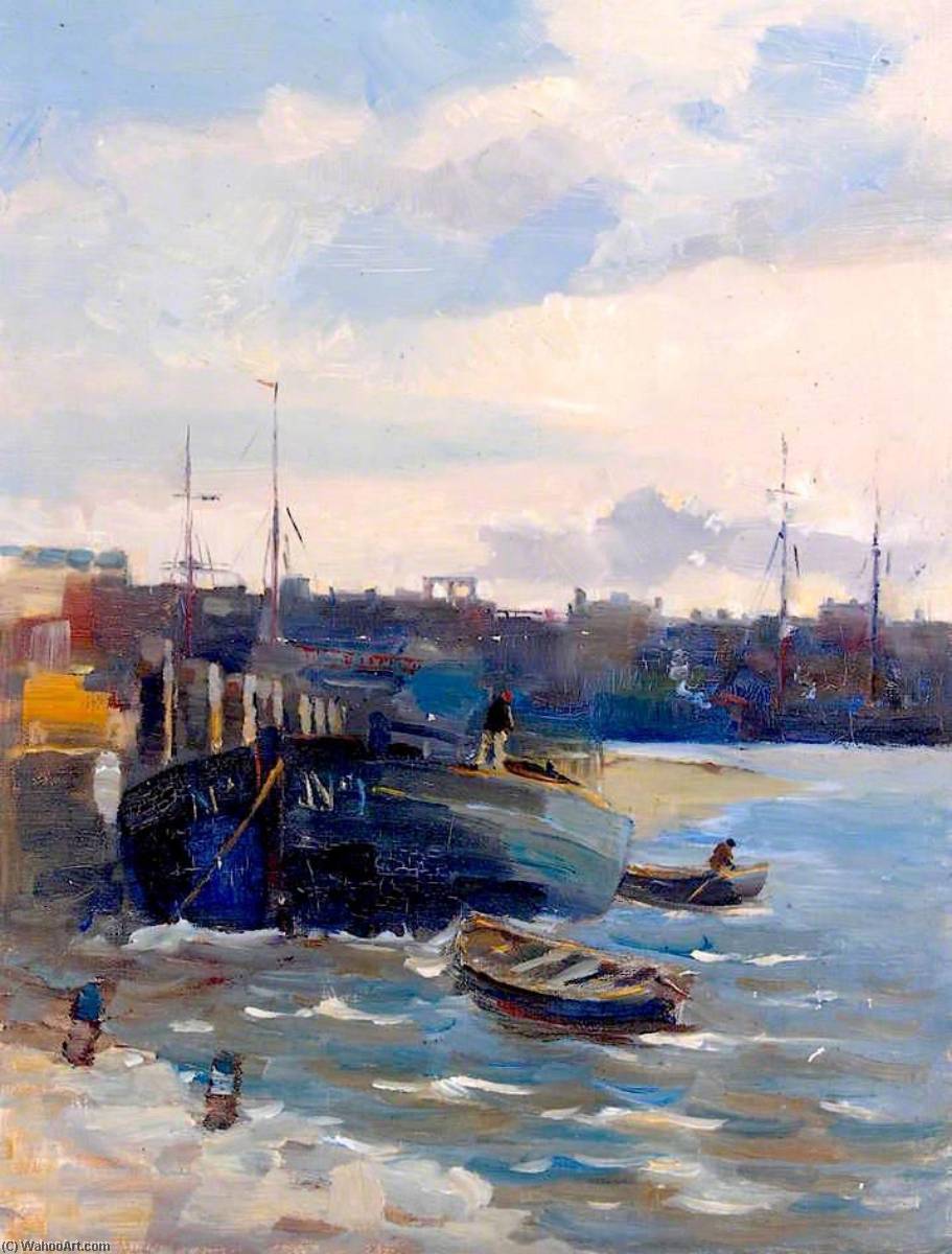 Ordem Reproduções De Arte Porto com um barco grande por William Henry ...