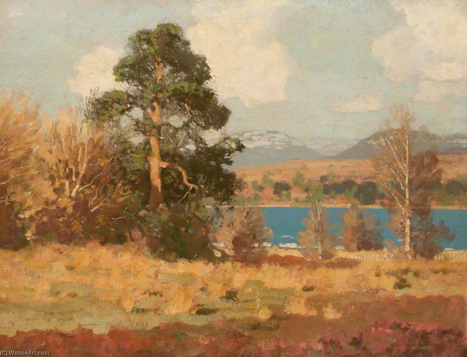 Oil Painting Replica Loch Morlich by George Houston (1869-1947 ...