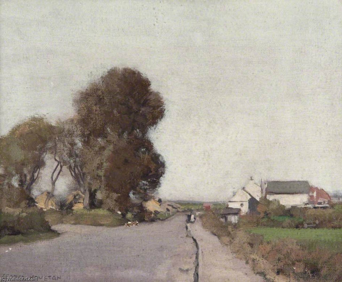 Oil Painting Replica Dalry Farm House by George Houston (1869-1947 ...