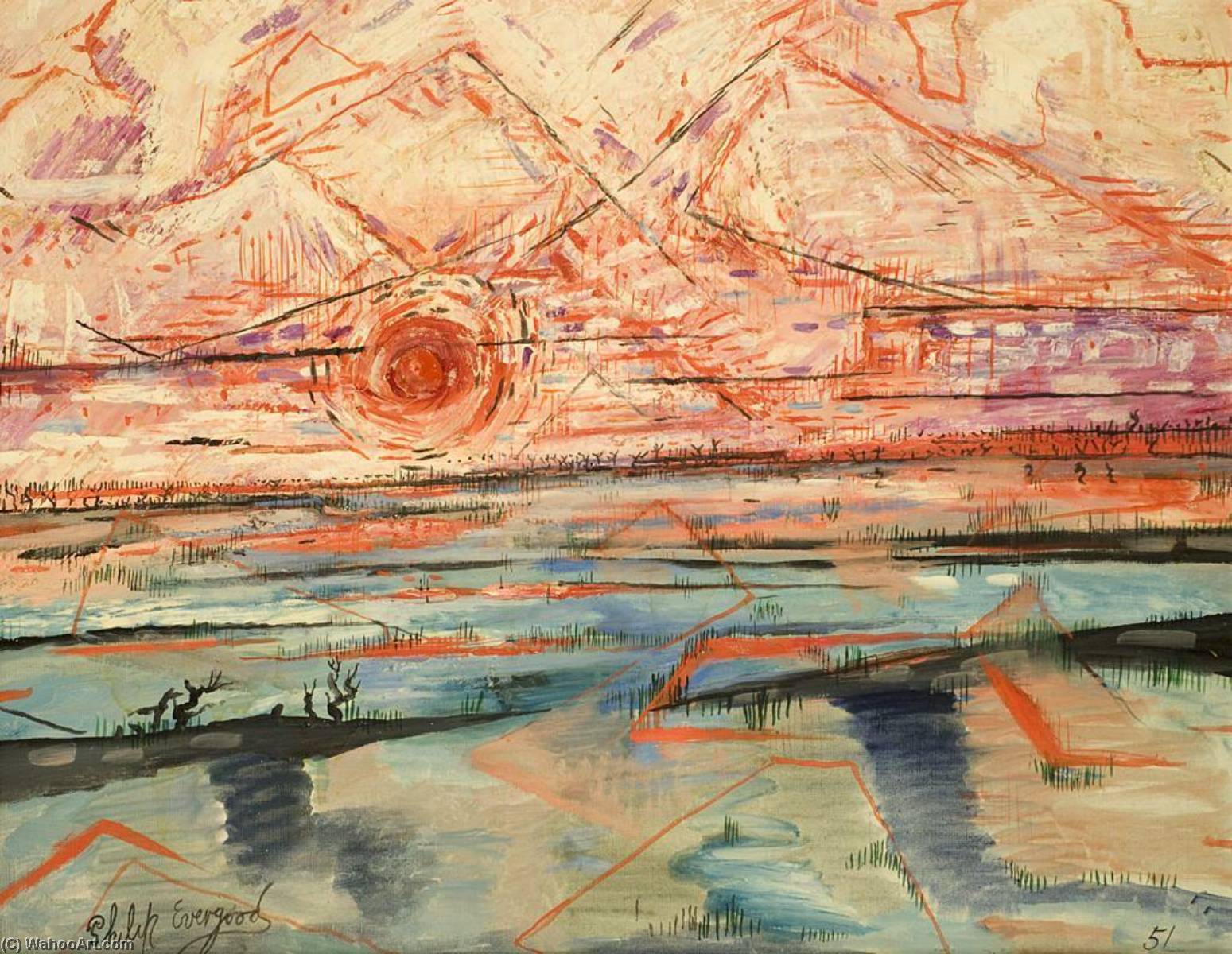 Buy Museum Art Reproductions Sunset, 1951 by Philip Evergood (Inspired ...