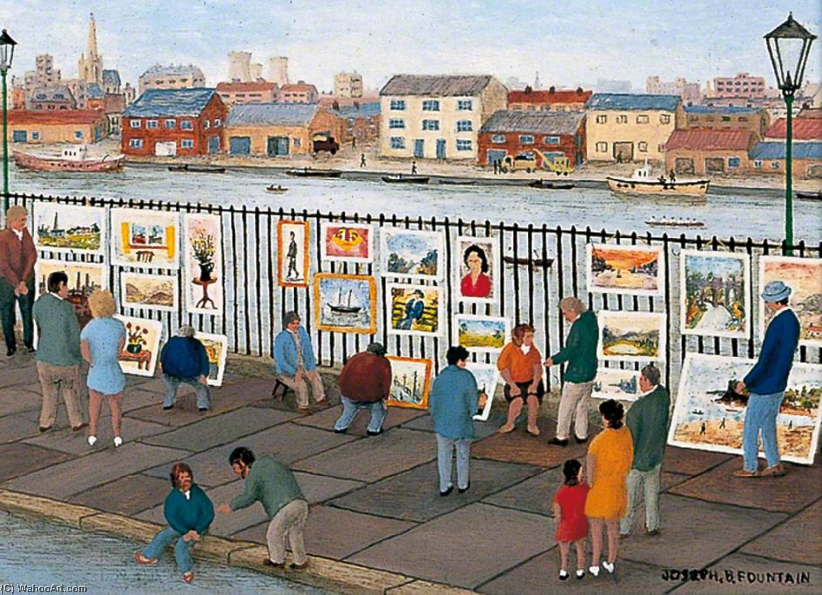 Réplique De Peinture Sur les Railings de Joseph Baker Fountain (Inspiré ...