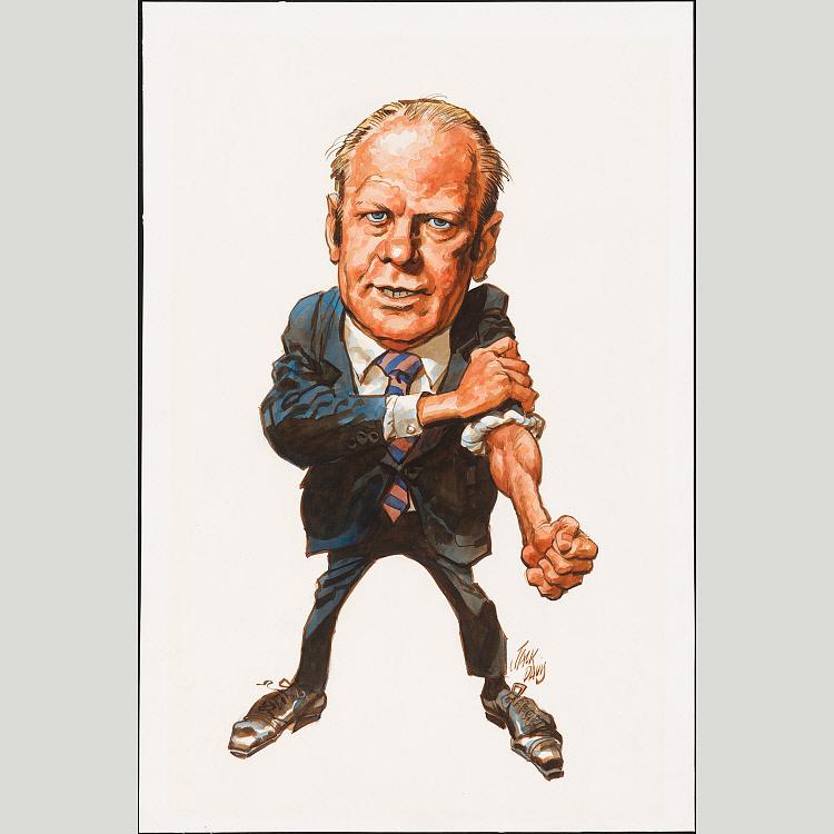 Gerald Ford, 1974 by Jack Davis (1924-2016, United States) | Oil ...