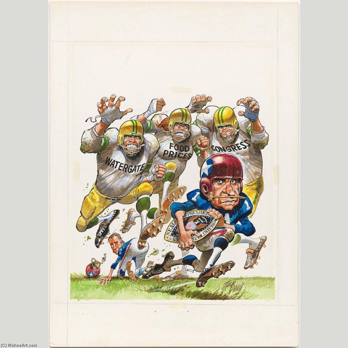 Scrambling to Break Clear, 1973 de Jack Davis (1924-2016, United States ...