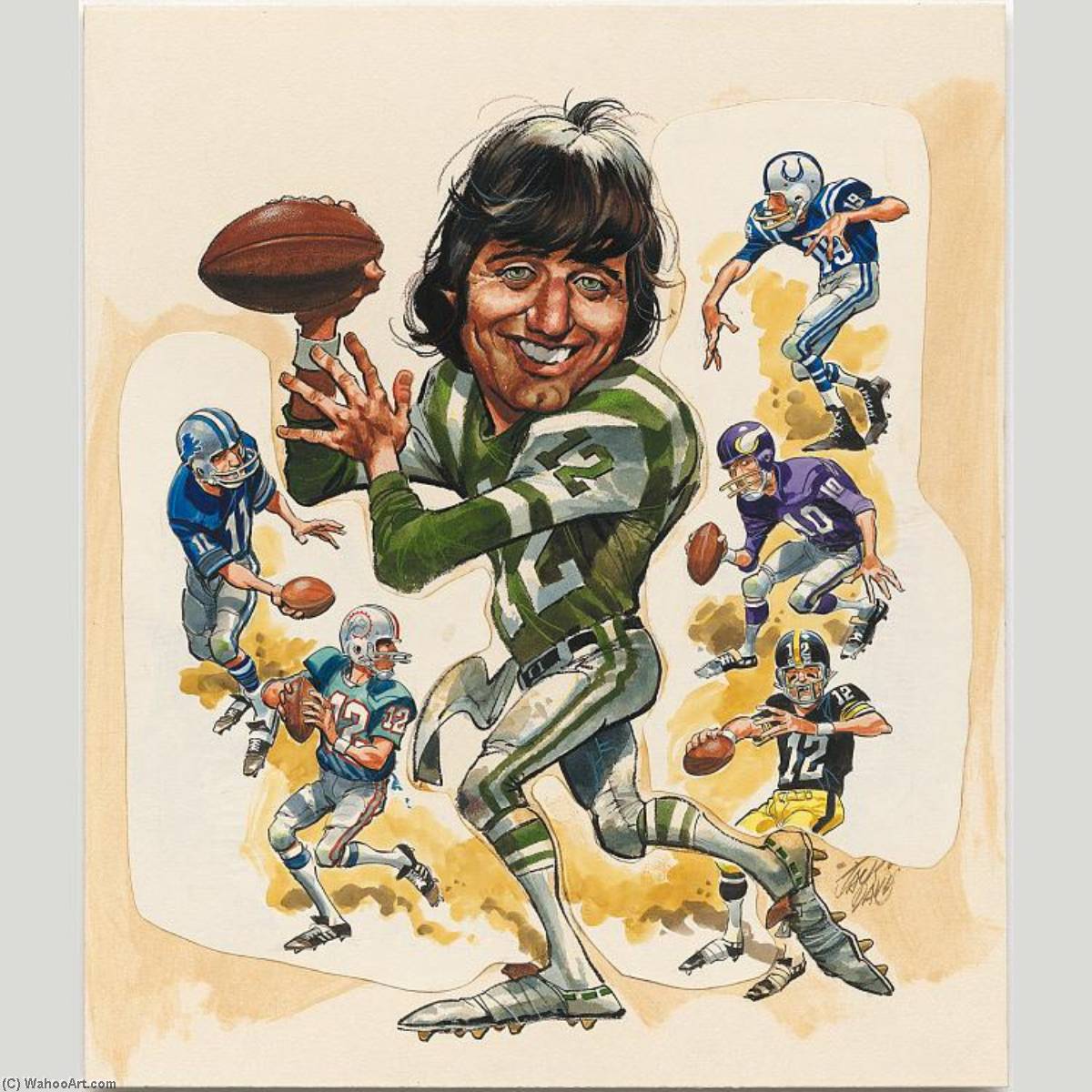 Joe Namath, 1972 de Jack Davis (1924-2016, United States) Jack Davis ...