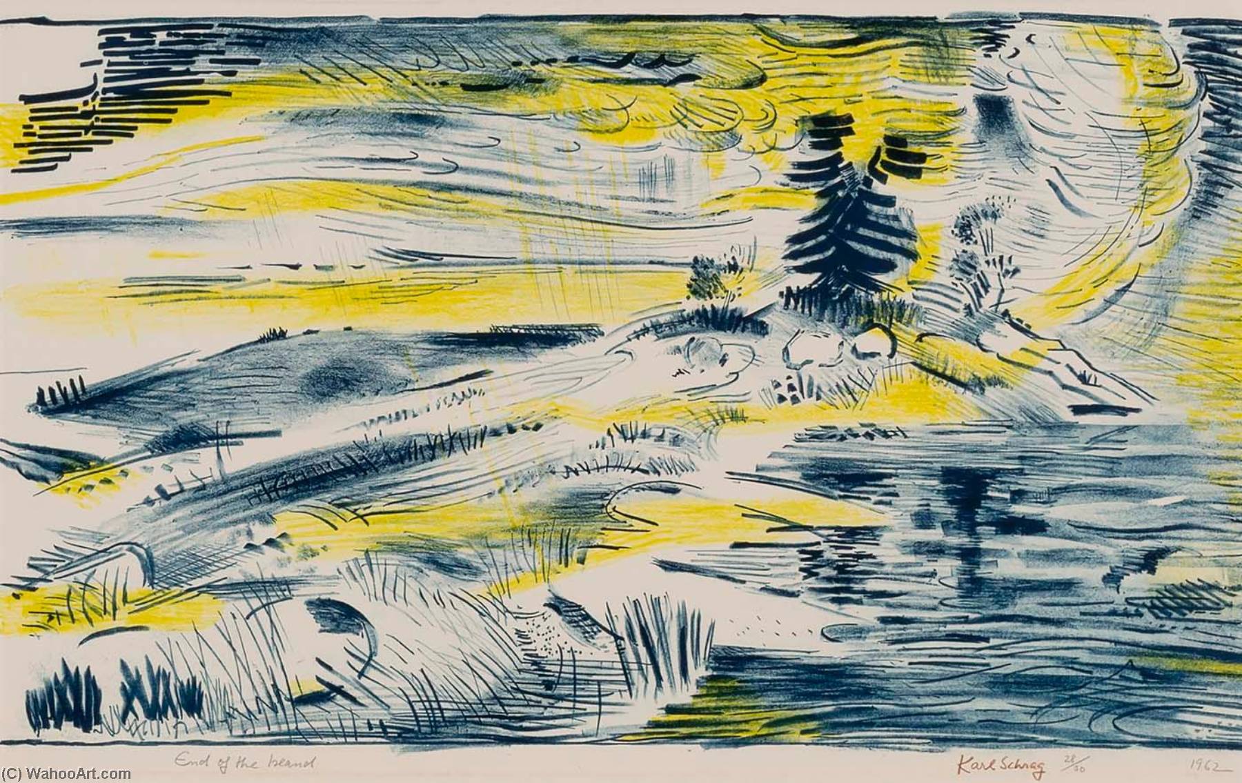 Obtener Grabados De Calidad Del Museo Fin de la isla de Karl Schrag ...