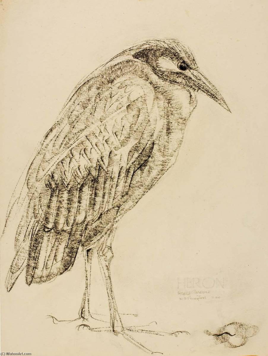 Artwork Replica Heron, 1949 by Bruce Moore (Inspired By) (1905-1980 ...