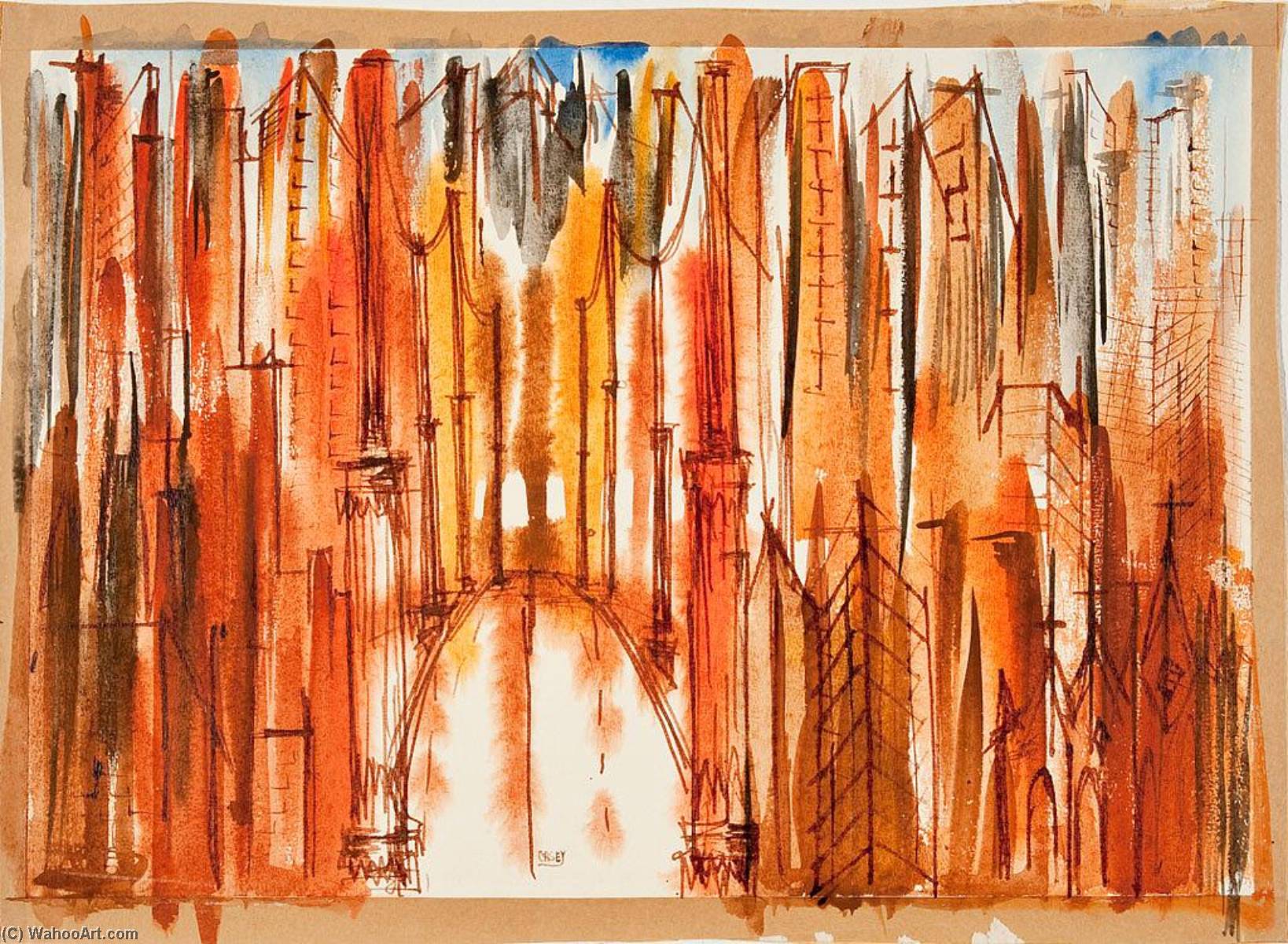 Paisagem urbana por Bernie Casey (1939-2017) Bernie Casey | WahooArt.com