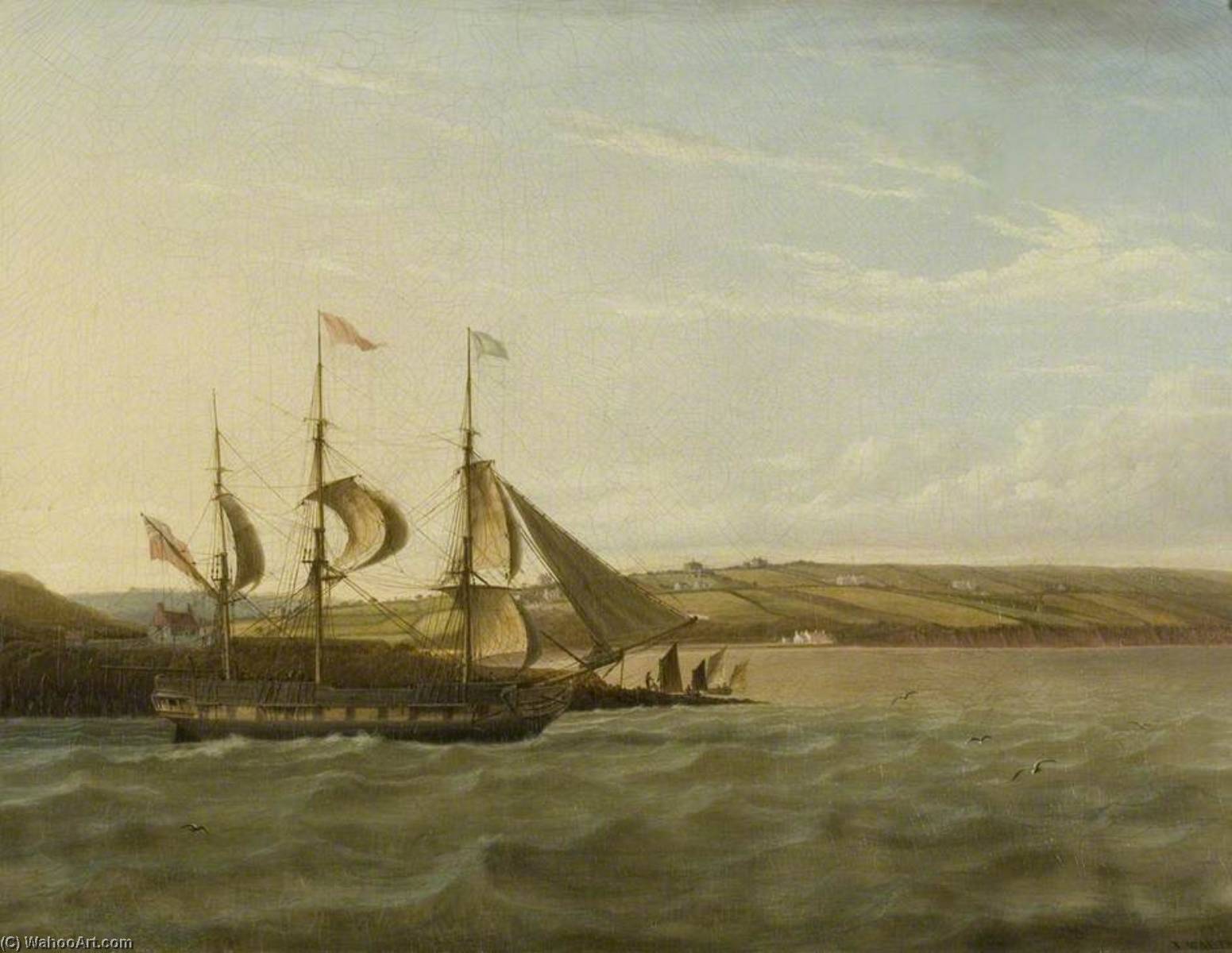 Museum Art Reproductions A Ship Passing Portishead, 1832 by Joseph ...