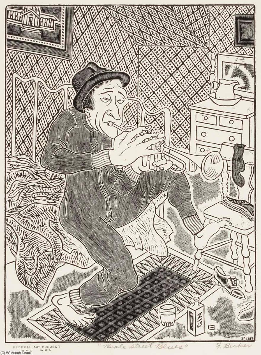 Beale Street Blues, 1938 by Fred Becker (1913-2004) Fred Becker | WahooArt.com