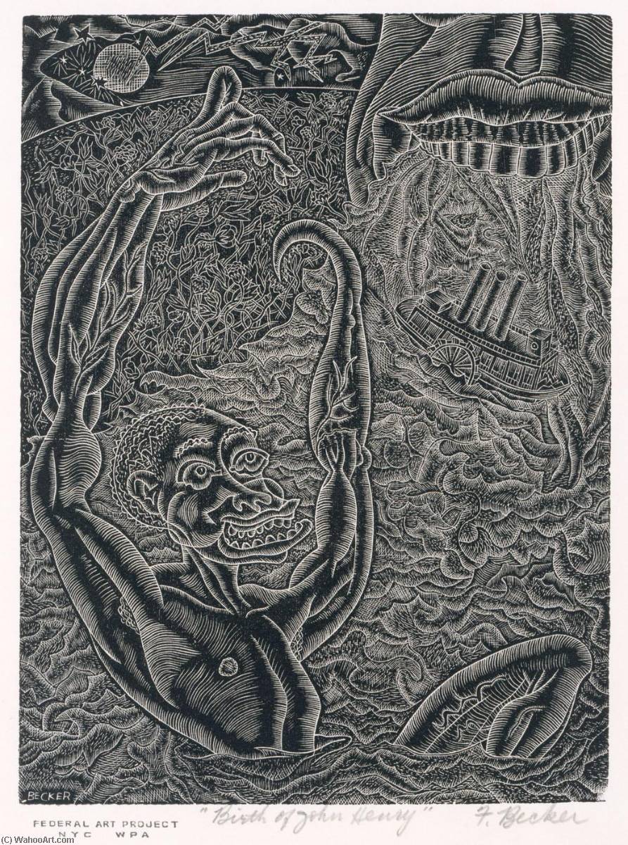 Nacimiento de John Henry, 1935 de Fred Becker (1913-2004) Fred Becker ...