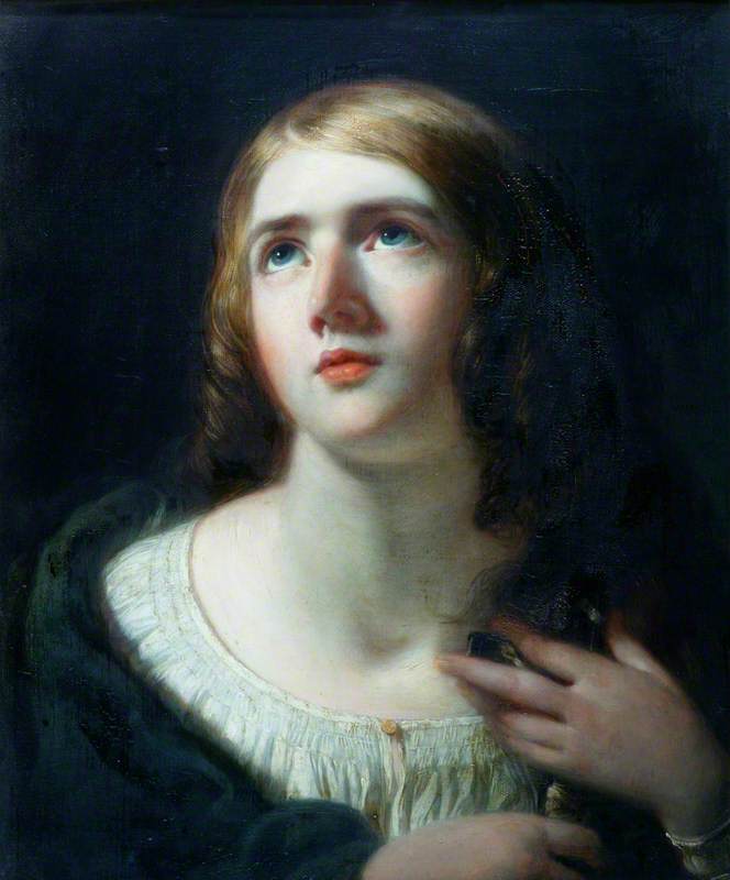 Art Reproductions A Woman Clasping a Crucifix to Her Breast, 1860 by ...