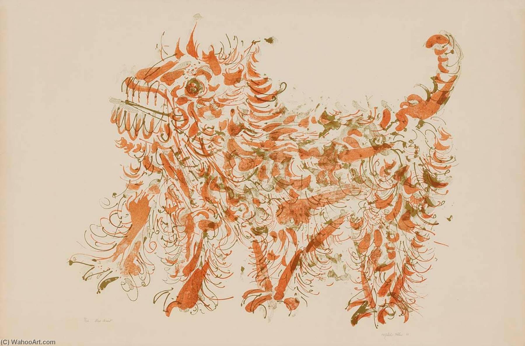 Red Beast, 1961 by Misch Kohn (1916-2003) Misch Kohn | WahooArt.com
