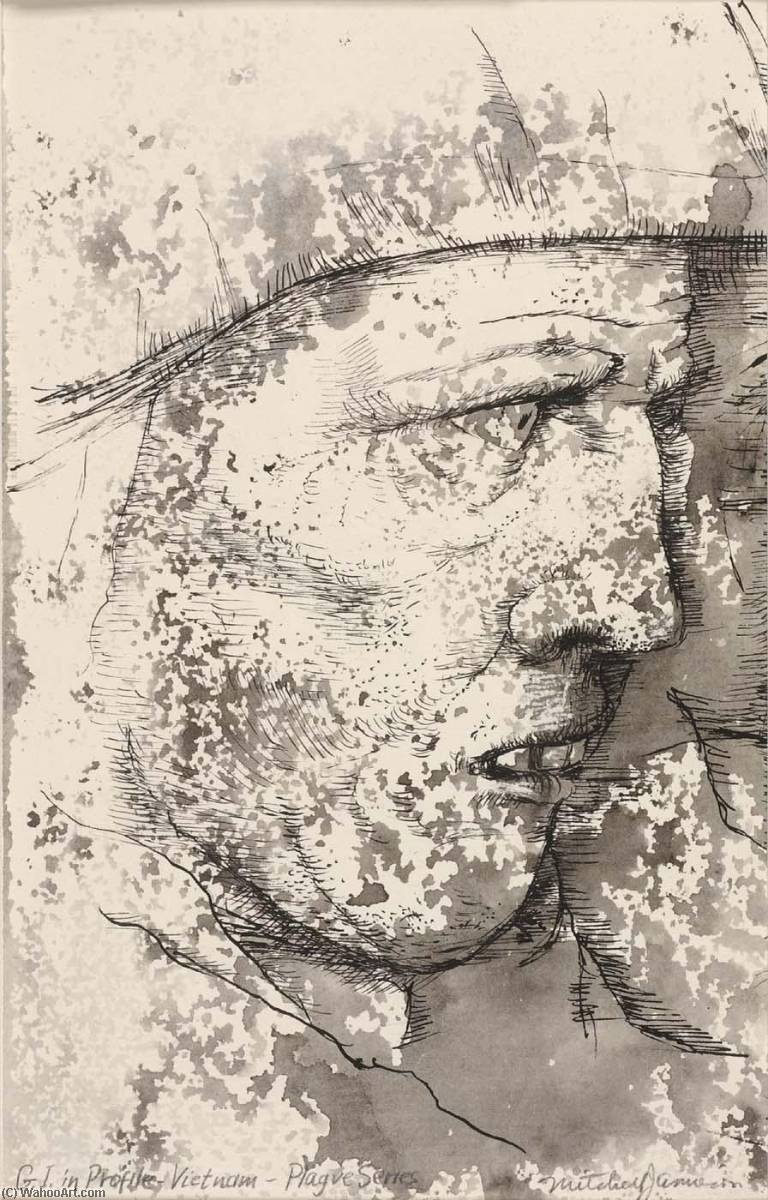 G.I. in Profile Vietnam (from series, The Plague), 1968 by Mitchell ...