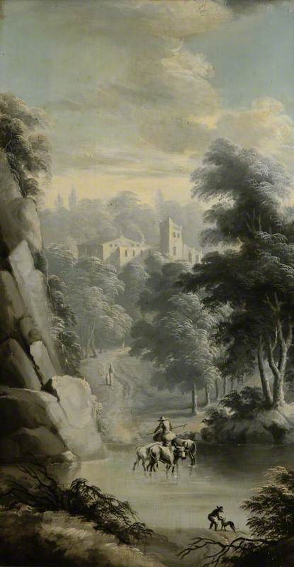 Kunstreproduktionen Landschaft mit Cattle, 1740 von James Norie (1684 ...