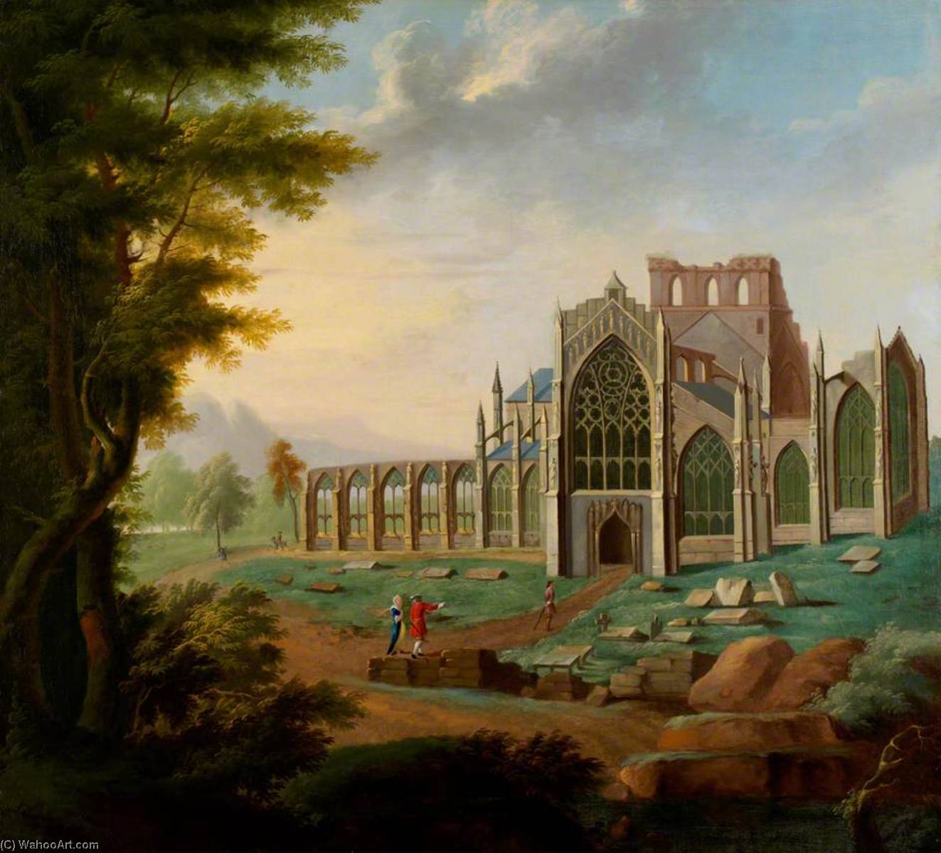 Art Reproductions Melrose Abbey, 1757 by James Norie (1684-1757 ...