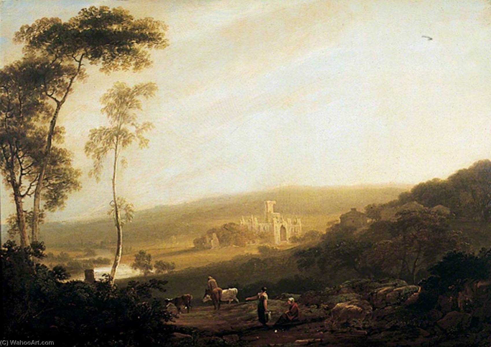 Oil Painting Replica Kirkstall Abbey, Leeds, from the East by Joseph ...