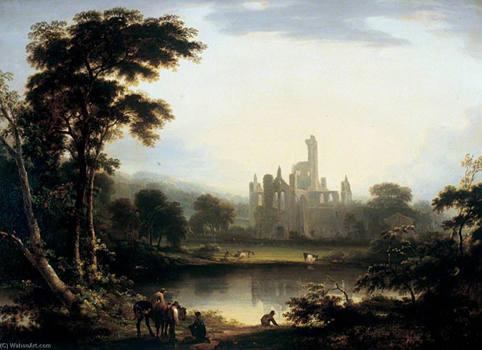 Reproduções De Belas Artes Kirkstall Abbey, Leeds por Joseph Rhodes ...